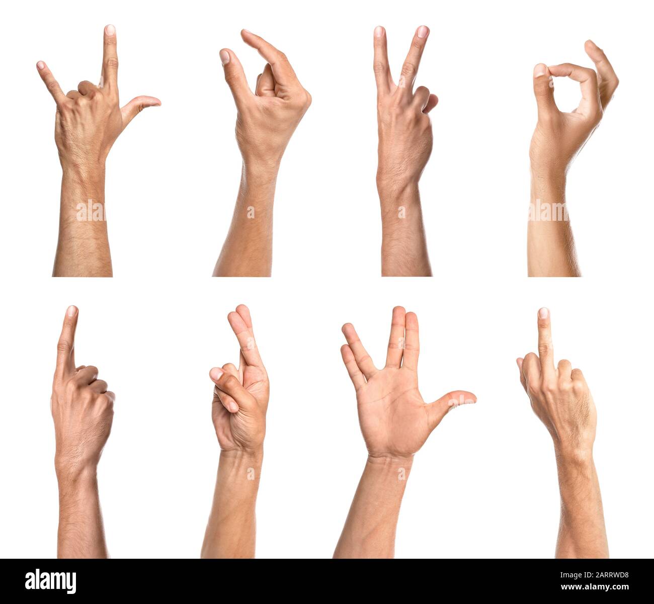 Sign language hands set Cut Out Stock Images & Pictures - Alamy