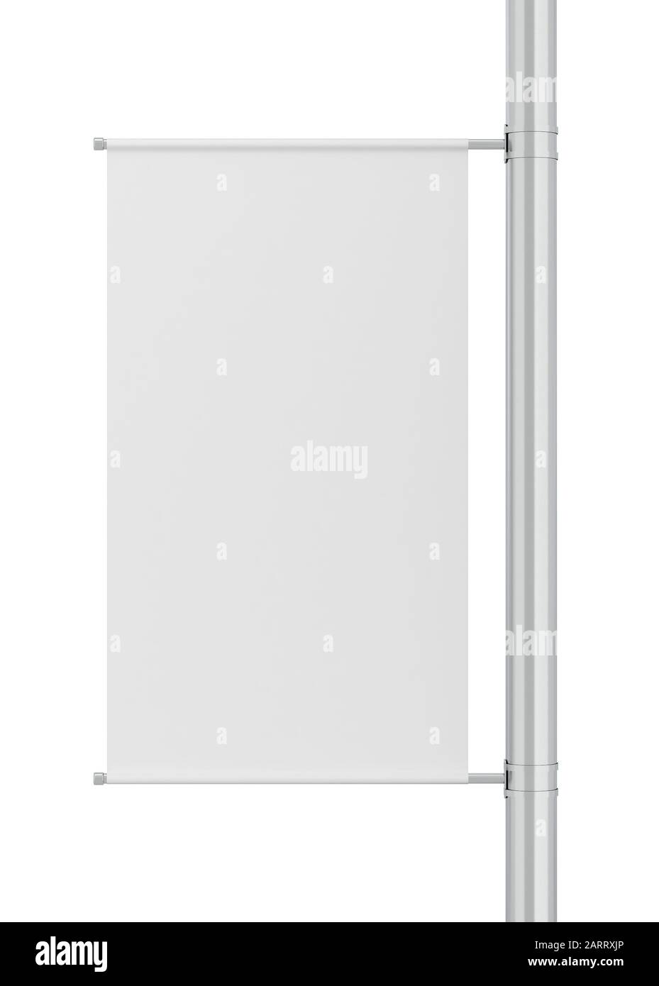 Blank pole banner mockup. 3d illustration isolated on white background ...