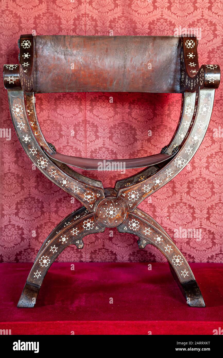Chair, Throne Room, Casa Blanca Museum, Old San Juan, Puerto Rico Stock ...