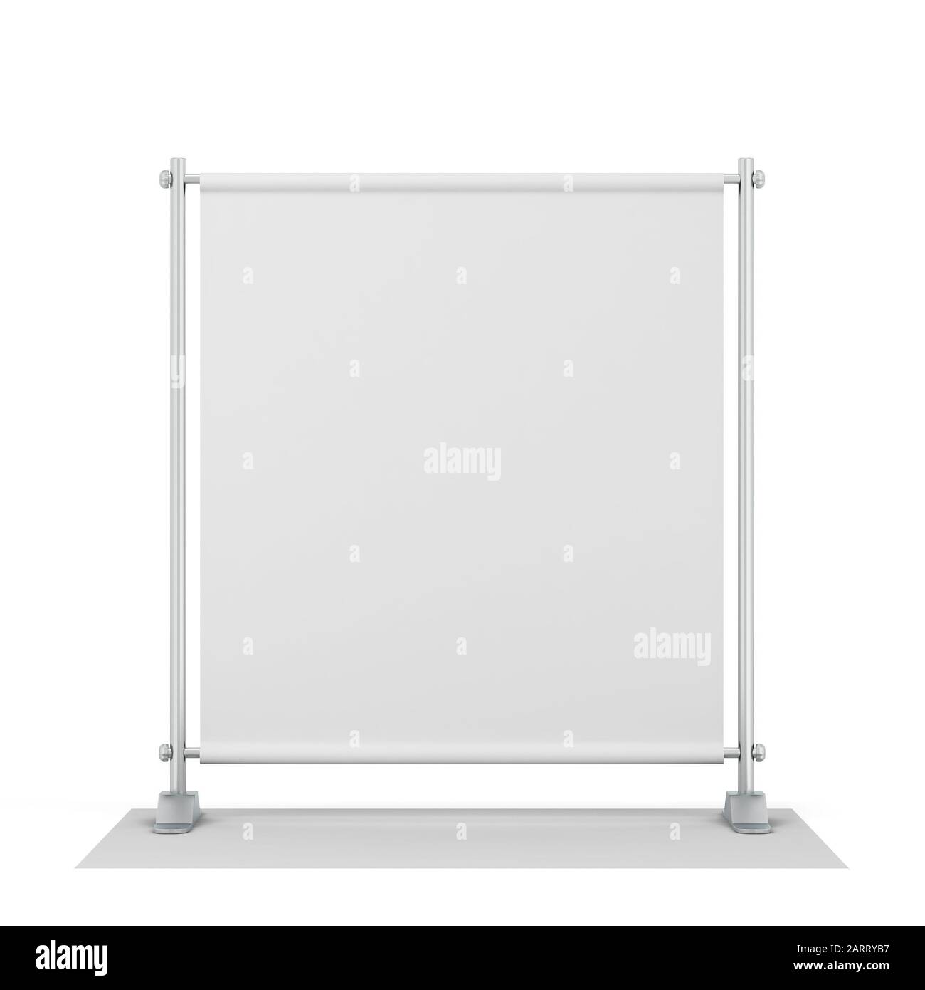Blank backdrop banner mockup. 3d illustration isolated on white ...
