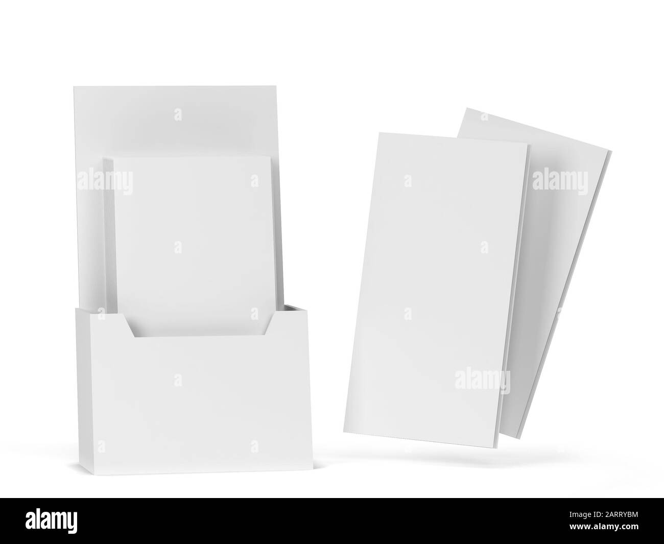 Blank brochure holder mockup. 3d illustration isolated on white ...