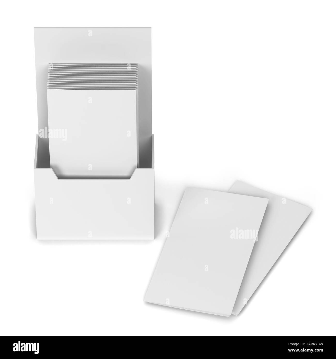 Blank brochure holder mockup. 3d illustration isolated on white ...