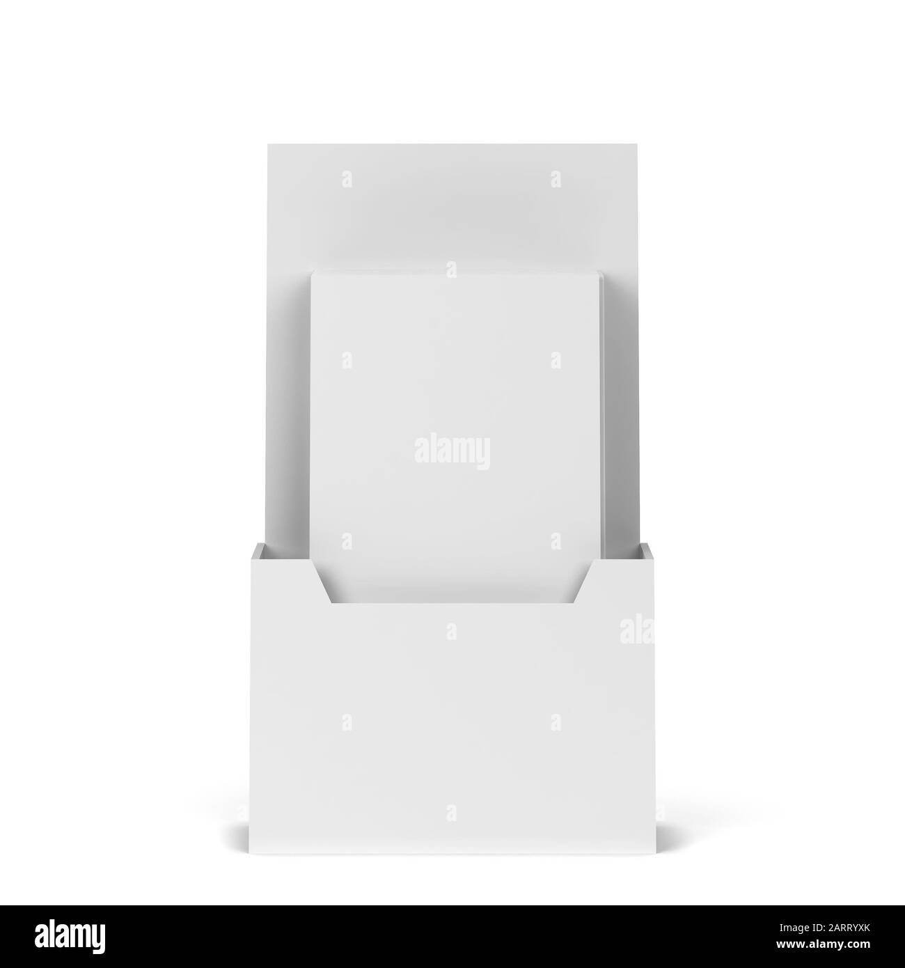 Blank brochure holder mockup. 3d illustration isolated on white ...
