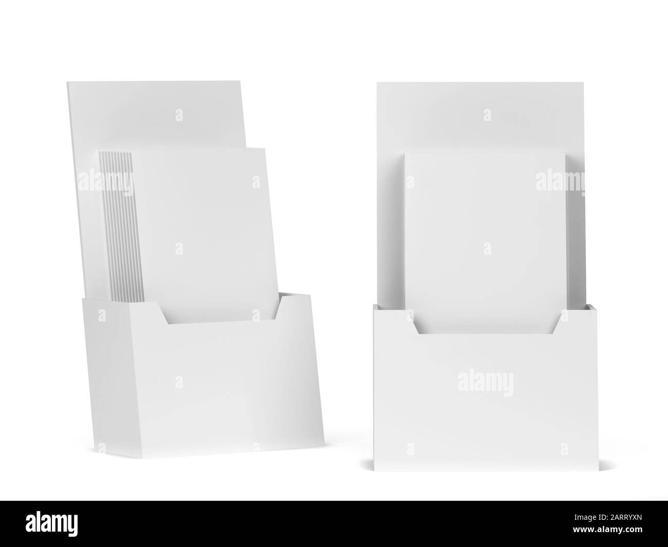 Blank brochure holder mockup. 3d illustration isolated on white ...