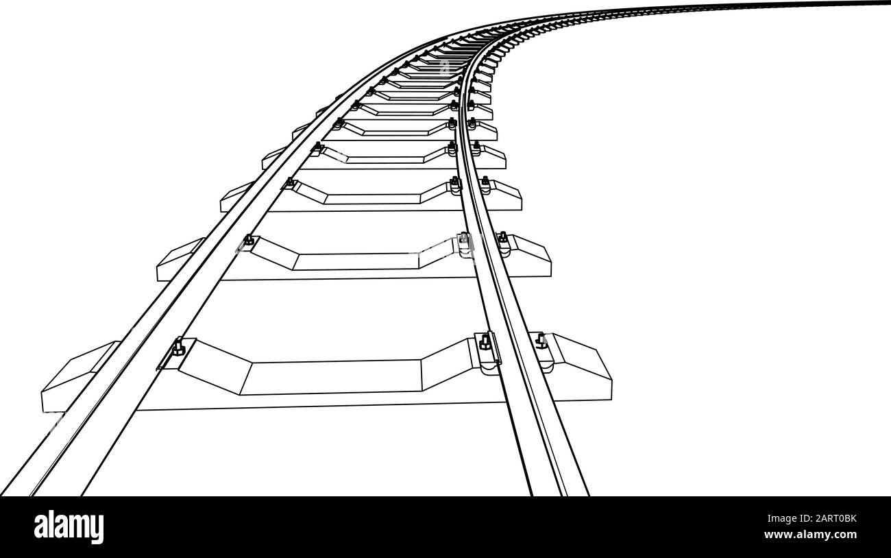 Railroad track line drawing hi-res stock photography and images - Alamy