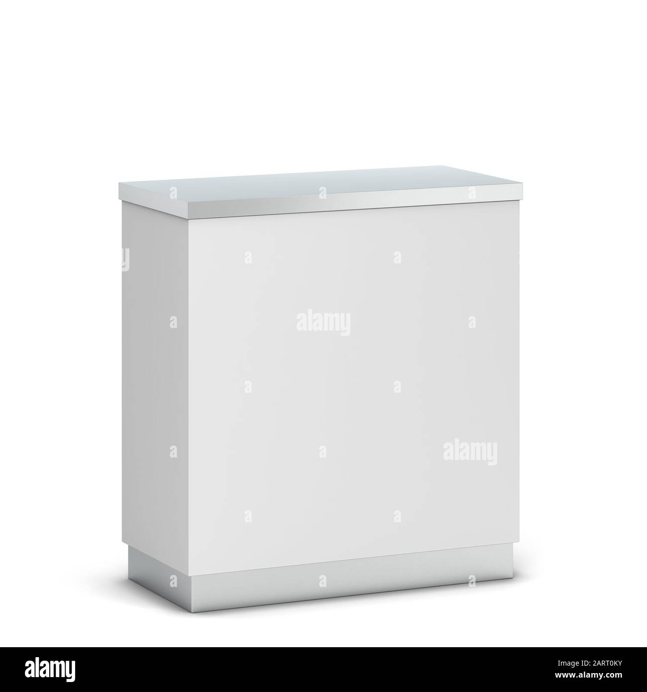 Blank counter stand mockup. 3d illustration isolated on white ...