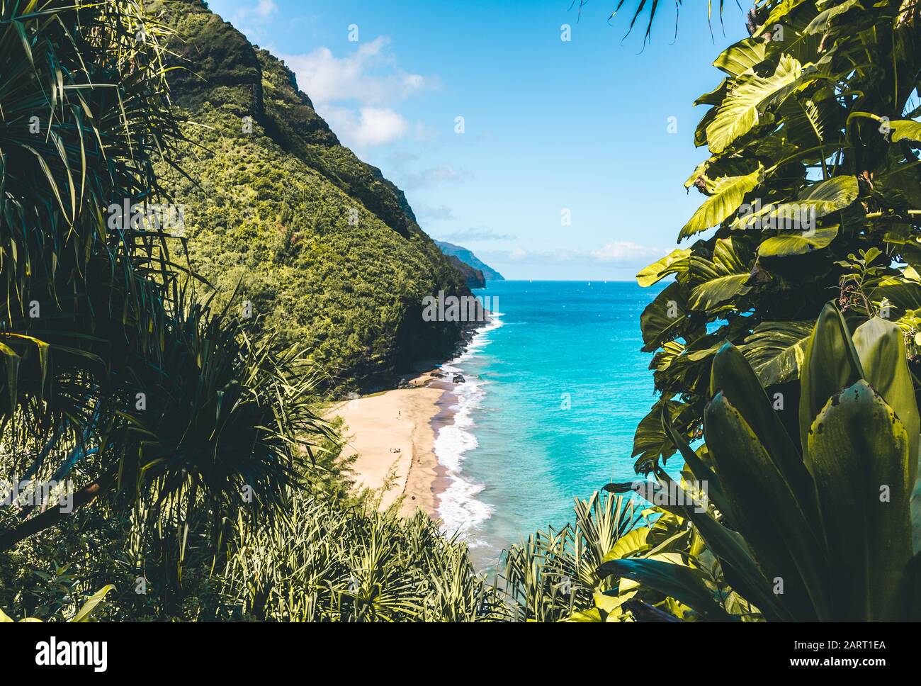 View Kalalau Hike Kauai Stock Photo - Alamy