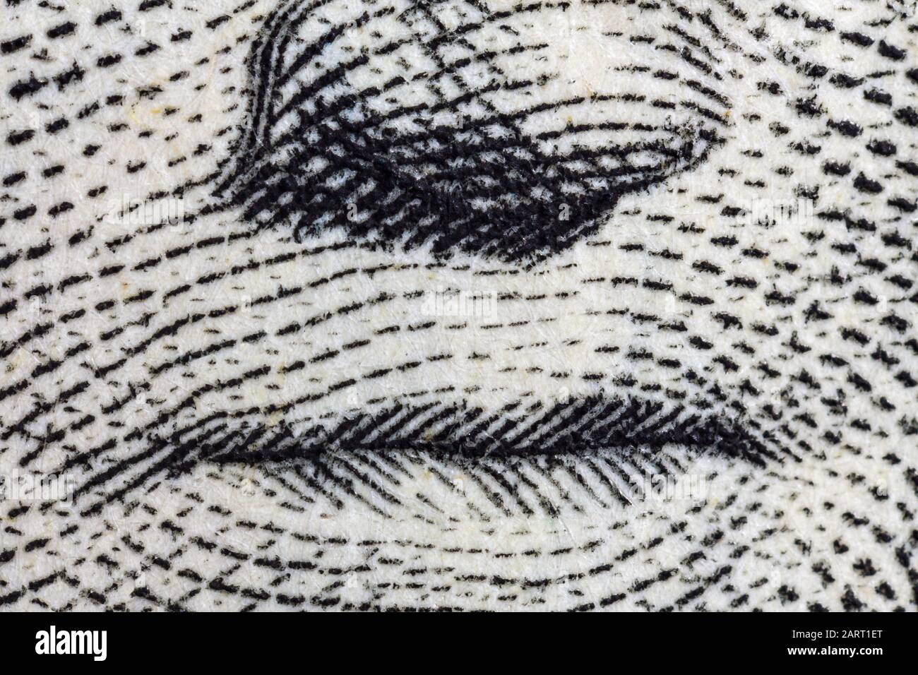 Macro close up photograph of George Washington lips and nose on the US ...