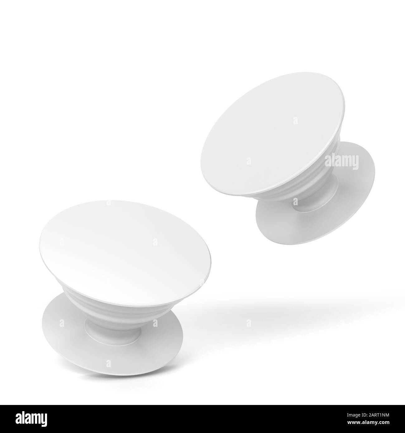 Blank telephone pop socket mockup. 3d illustration isolated on white ...