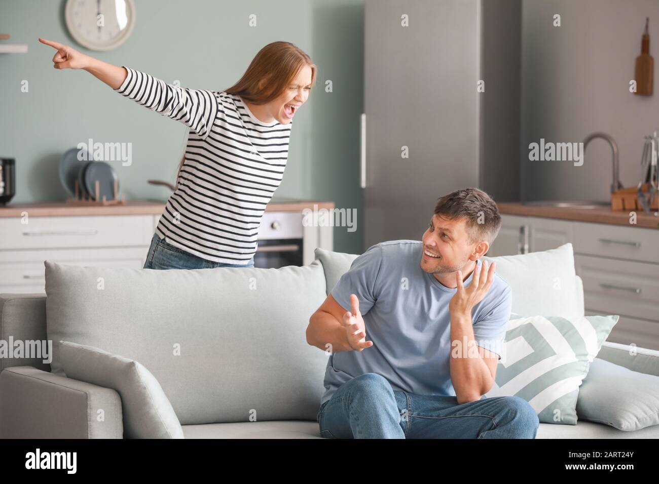 Woman Scolding Husband High Resolution Stock Photography and Images - Alamy