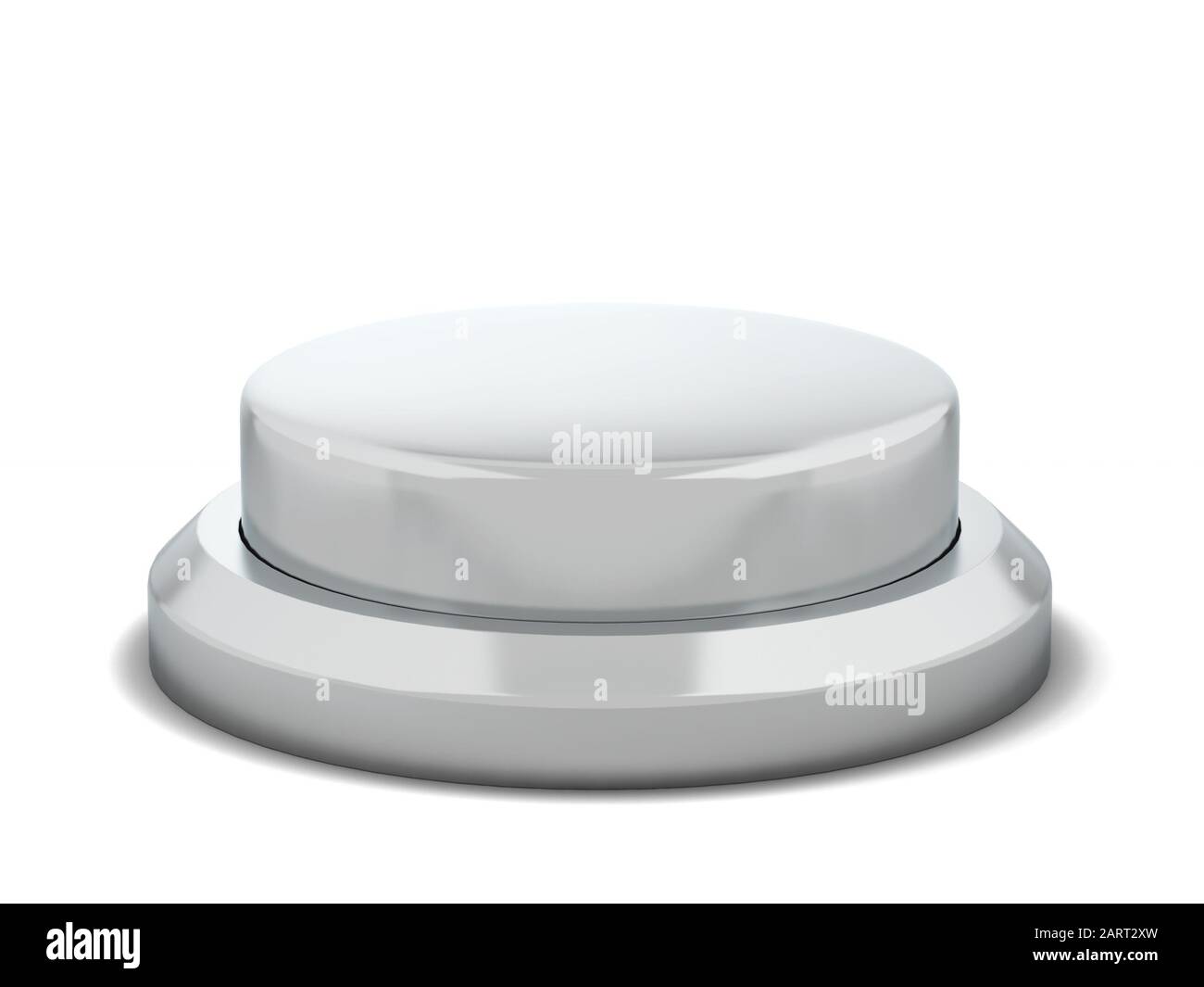 Blank round push button. 3d illustration isolated on white background ...