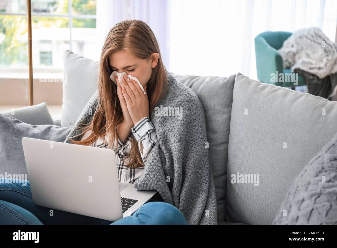 Sick woman working on hi-res stock photography and images - Alamy