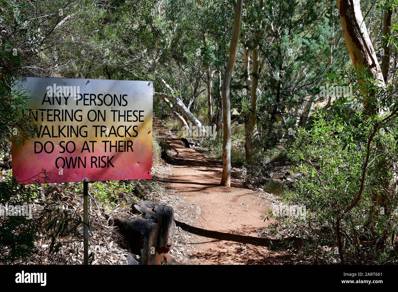 Australia, NT, warning sign in Standley Casm Stock Photo - Alamy