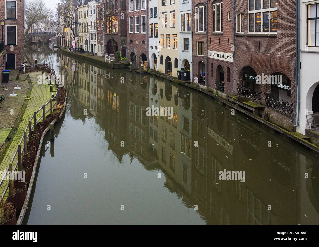 Utrecht, Netherlands, January 21st, 2020. Double arc stone bridge ...