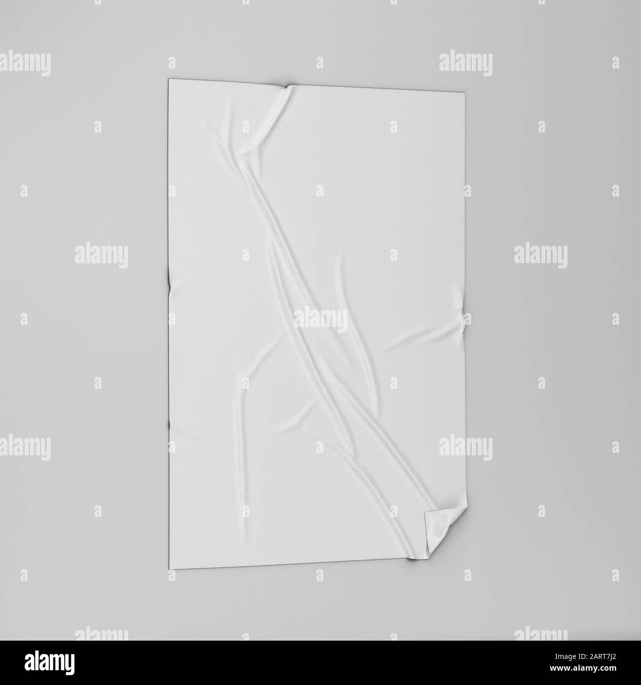 Adhesive poster or sticker on a surface mockup. 3d illustration Stock ...