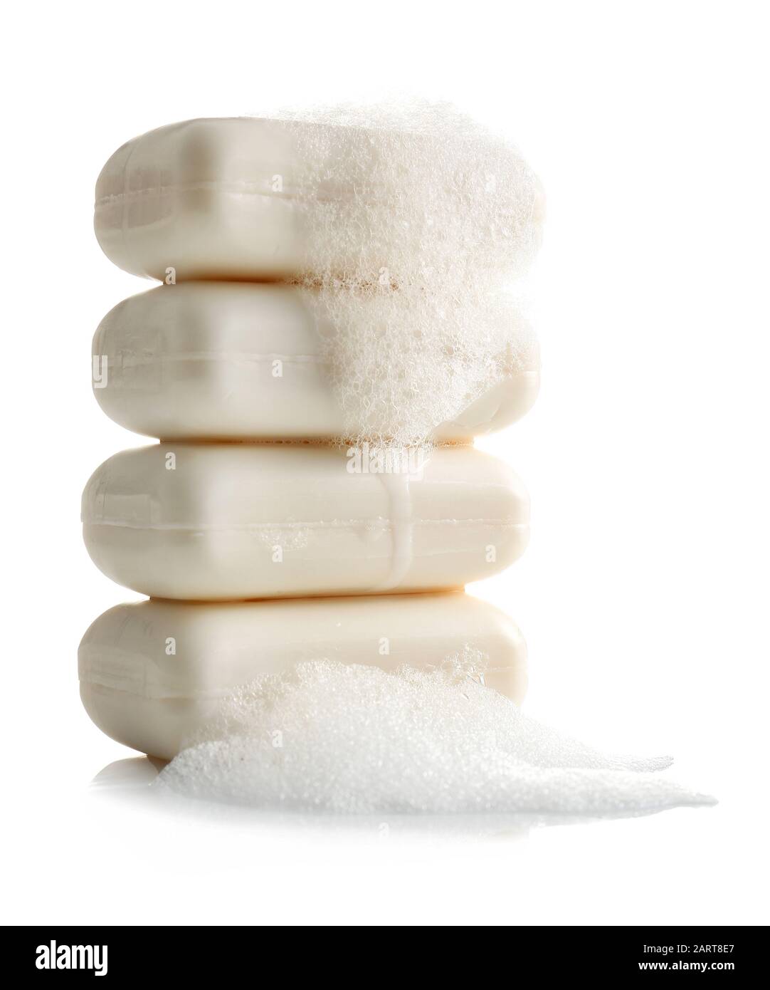Stack of soap bars on white background Stock Photo - Alamy