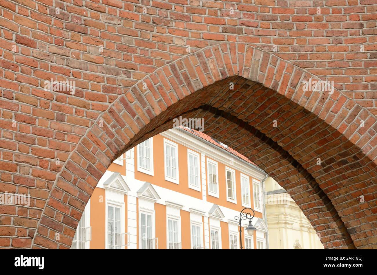 Brick arch of historic fortification in Warsaw, Poland Stock Photo - Alamy
