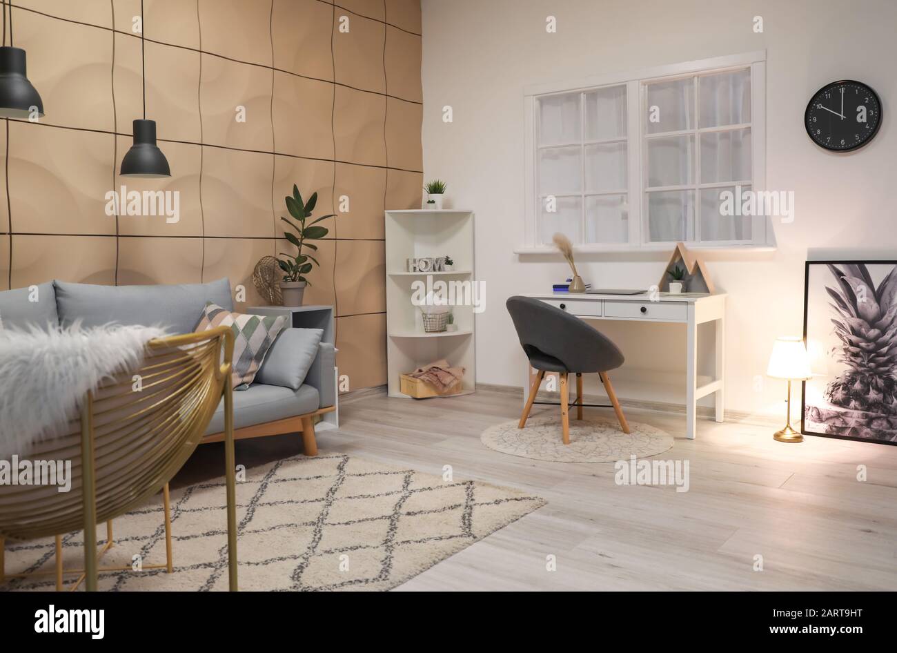 Stylish interior of living room Stock Photo - Alamy
