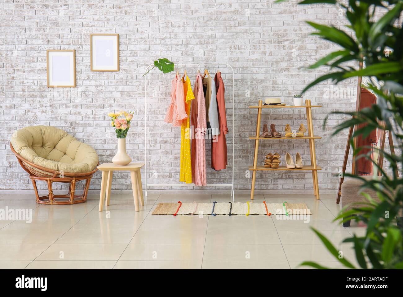 Stylish interior of modern dressing room Stock Photo - Alamy