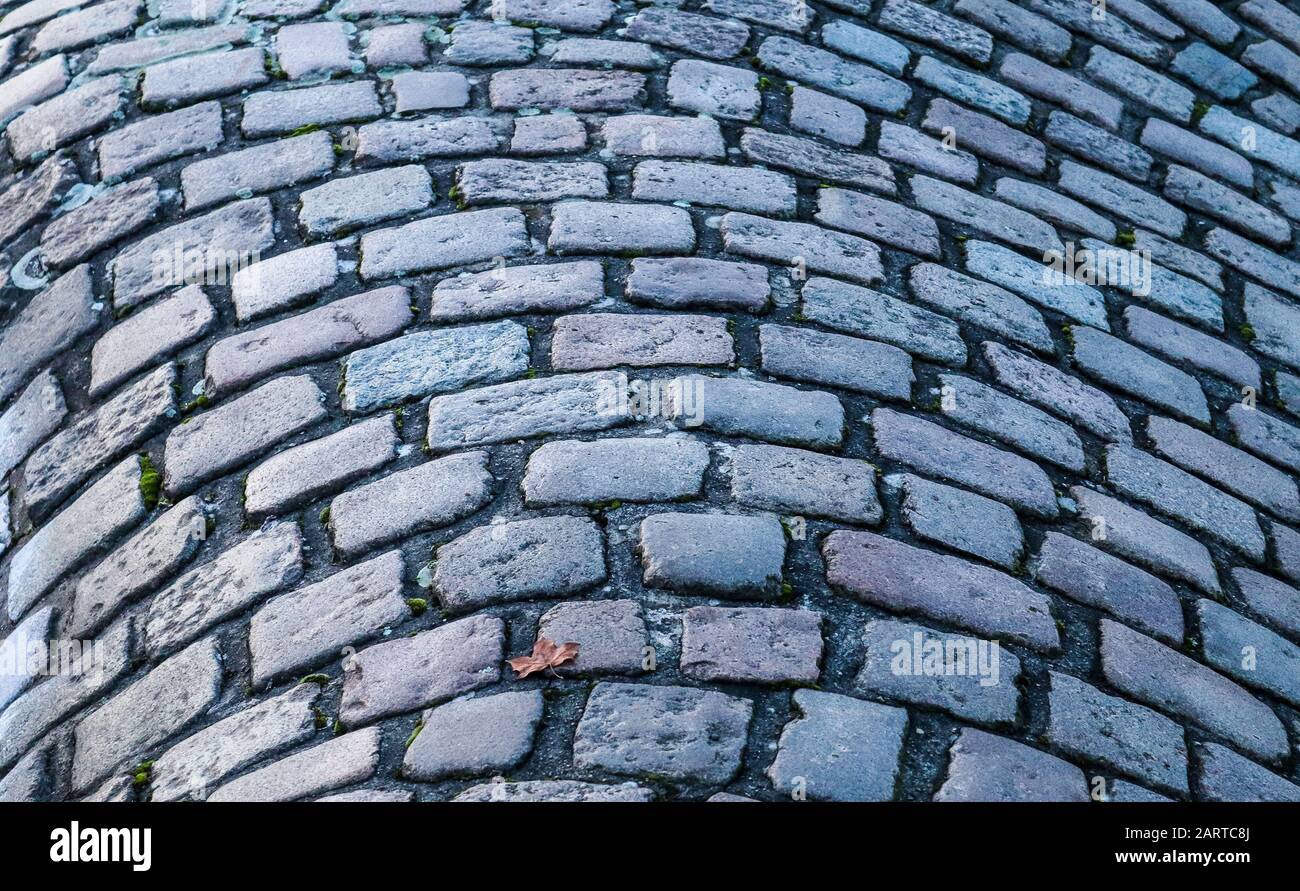 Detailed close up view on cobblestone textures in different ...