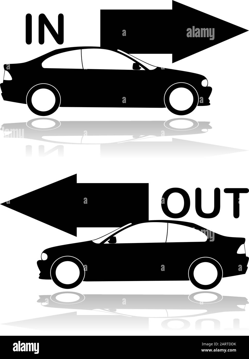 Icon set showing a car entrance and a car exit Stock Vector Image & Art ...