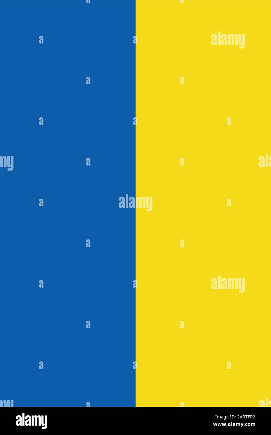 The National Flag of Ukraine. Verticalal banner of two equally sized ...
