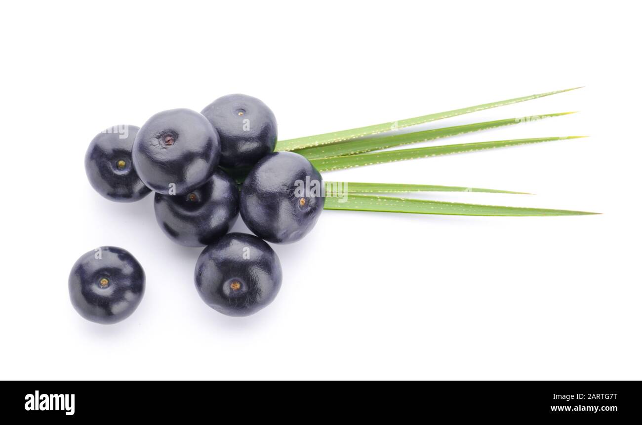 Fresh acai berries on white background Stock Photo - Alamy