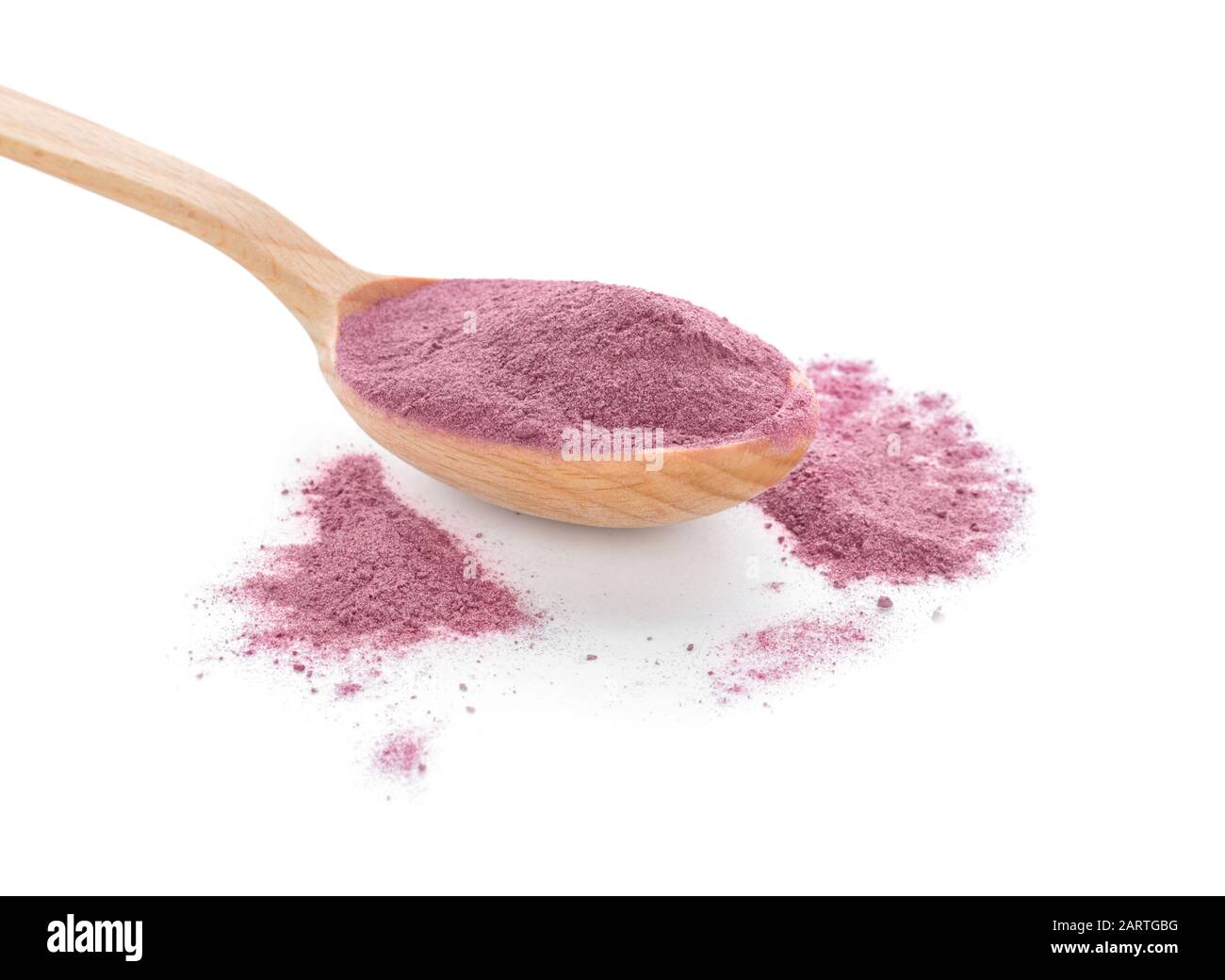 Spoon with acai powder on white background Stock Photo - Alamy