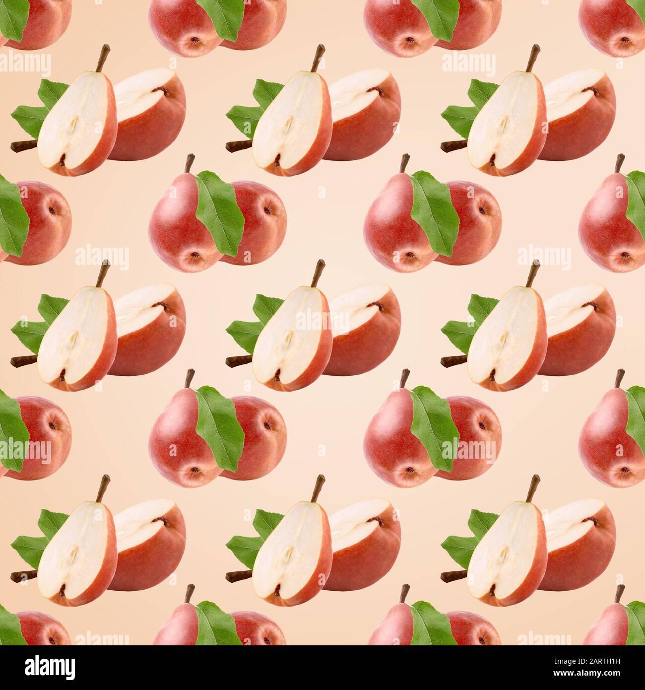 Max Red Bartlett pear also called red Williams with leaes isolated on ...