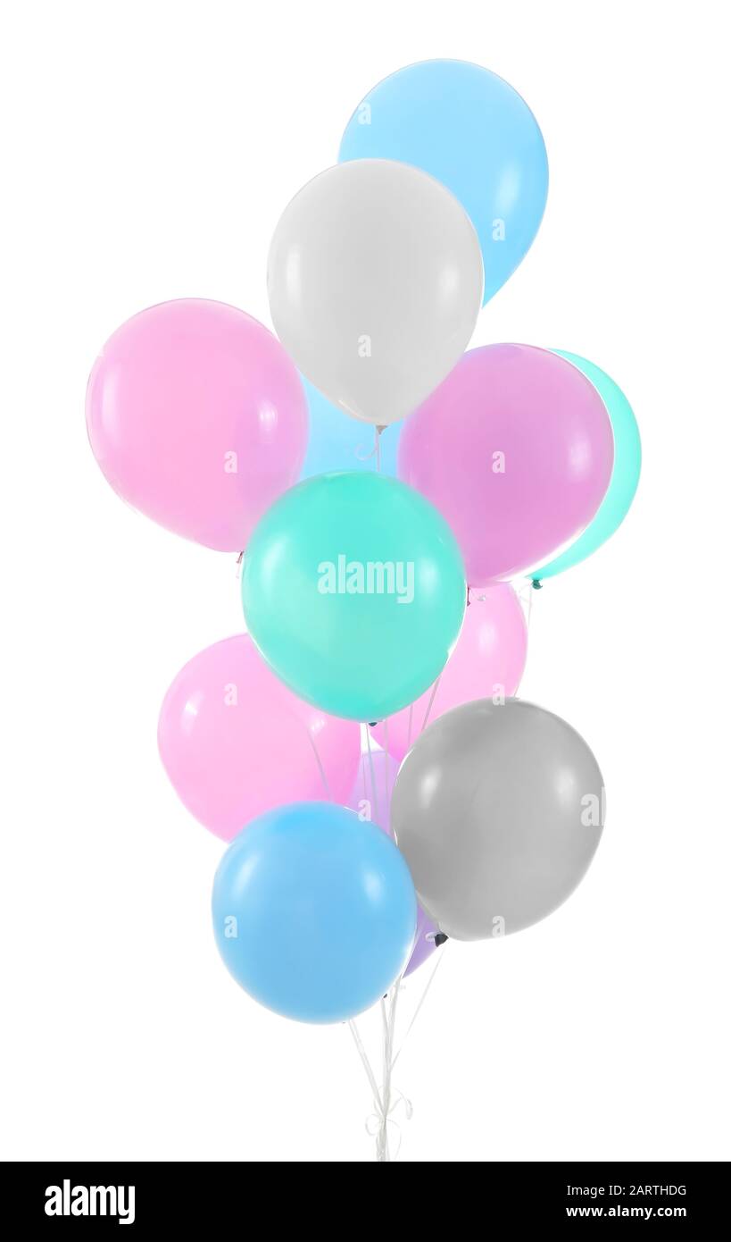 Air balloons on white background Stock Photo - Alamy