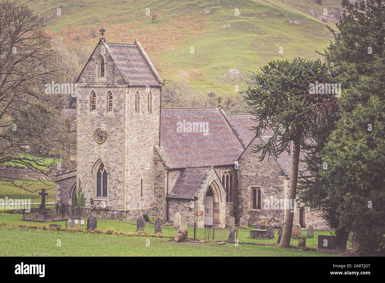 Iiam Church, Peak District Stock Photo - Alamy