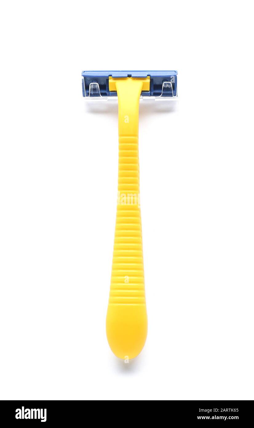 Razor for hair removal on white background Stock Photo - Alamy