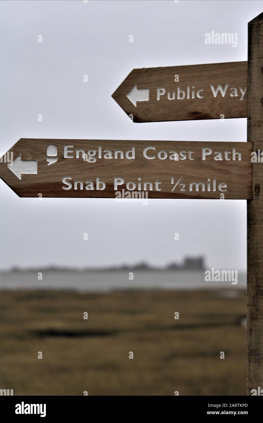 Walney island coast path signpost hi-res stock photography and images ...