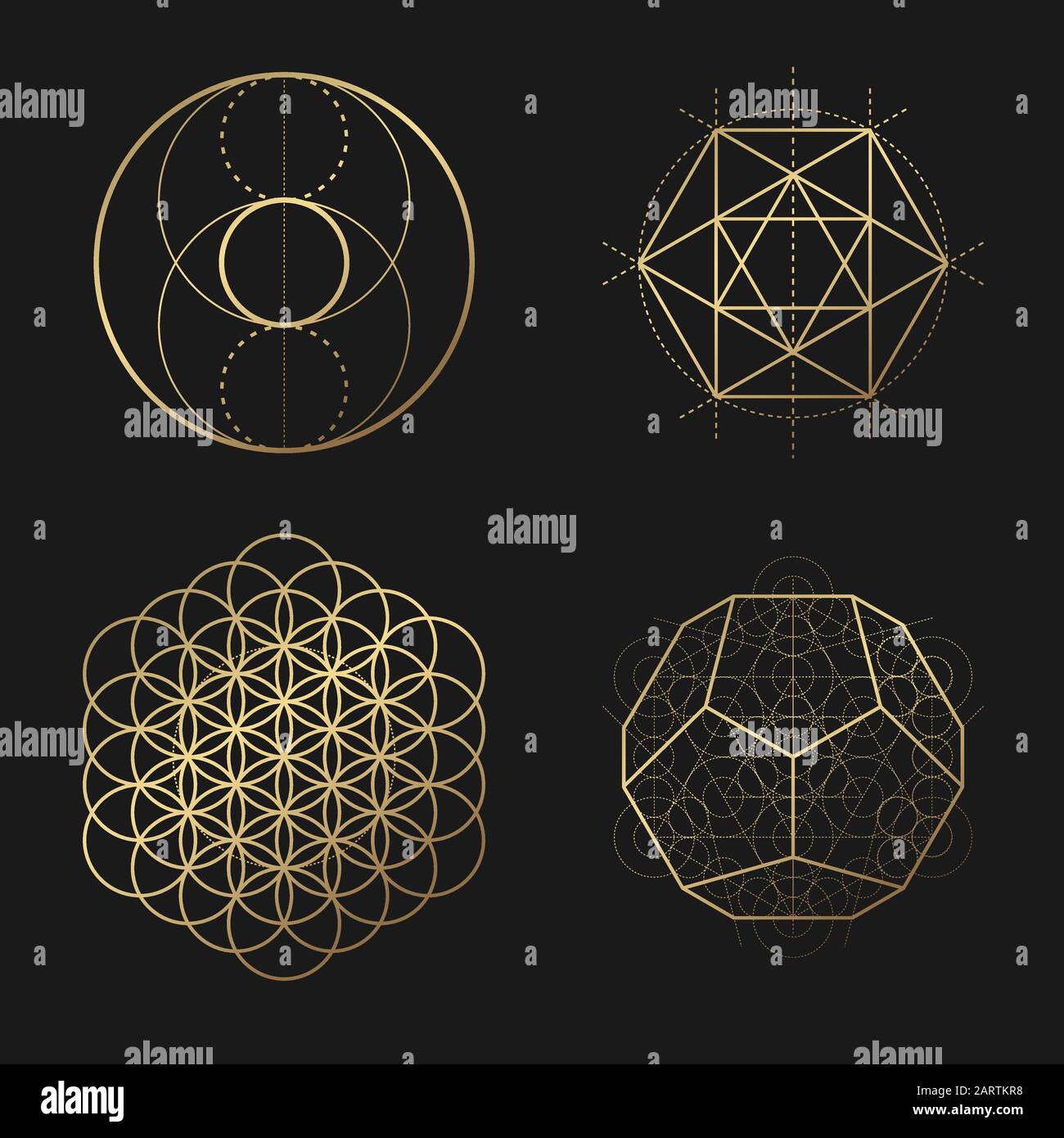 Sacred geometry golden vector design elements collection Stock Vector ... Sacred geometry golden vector design elements collection Stock Vector ...