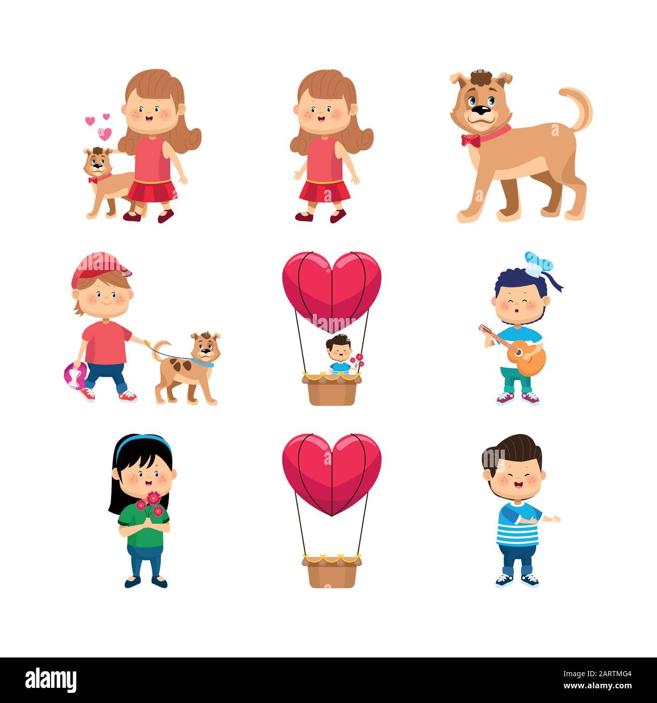 Girls dogs Stock Vector Images - Alamy