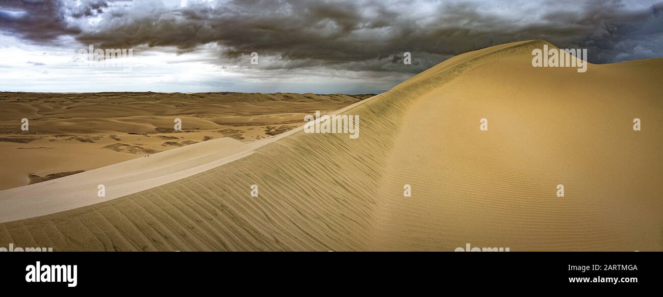 Landscapes and sand dunes in the Nazca desert. Ica, Peru Stock Photo ...