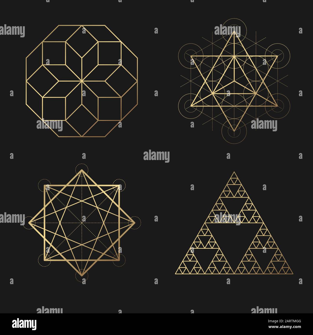 Sacred geometry golden vector design elements collection Stock Vector ... Sacred geometry golden vector design elements collection Stock Vector ...