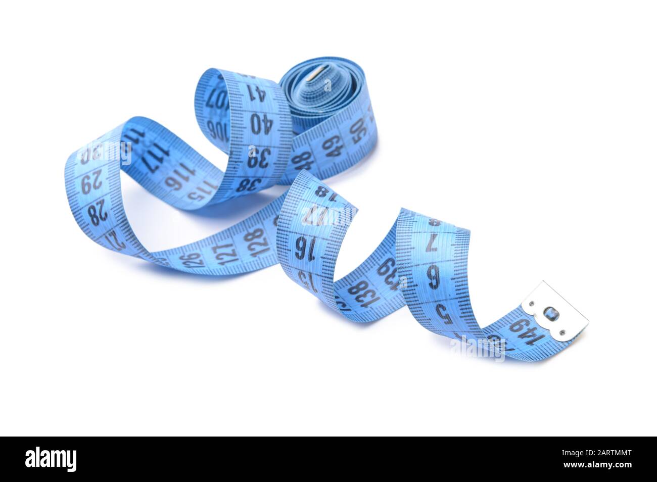 Measuring tape on white background Stock Photo - Alamy