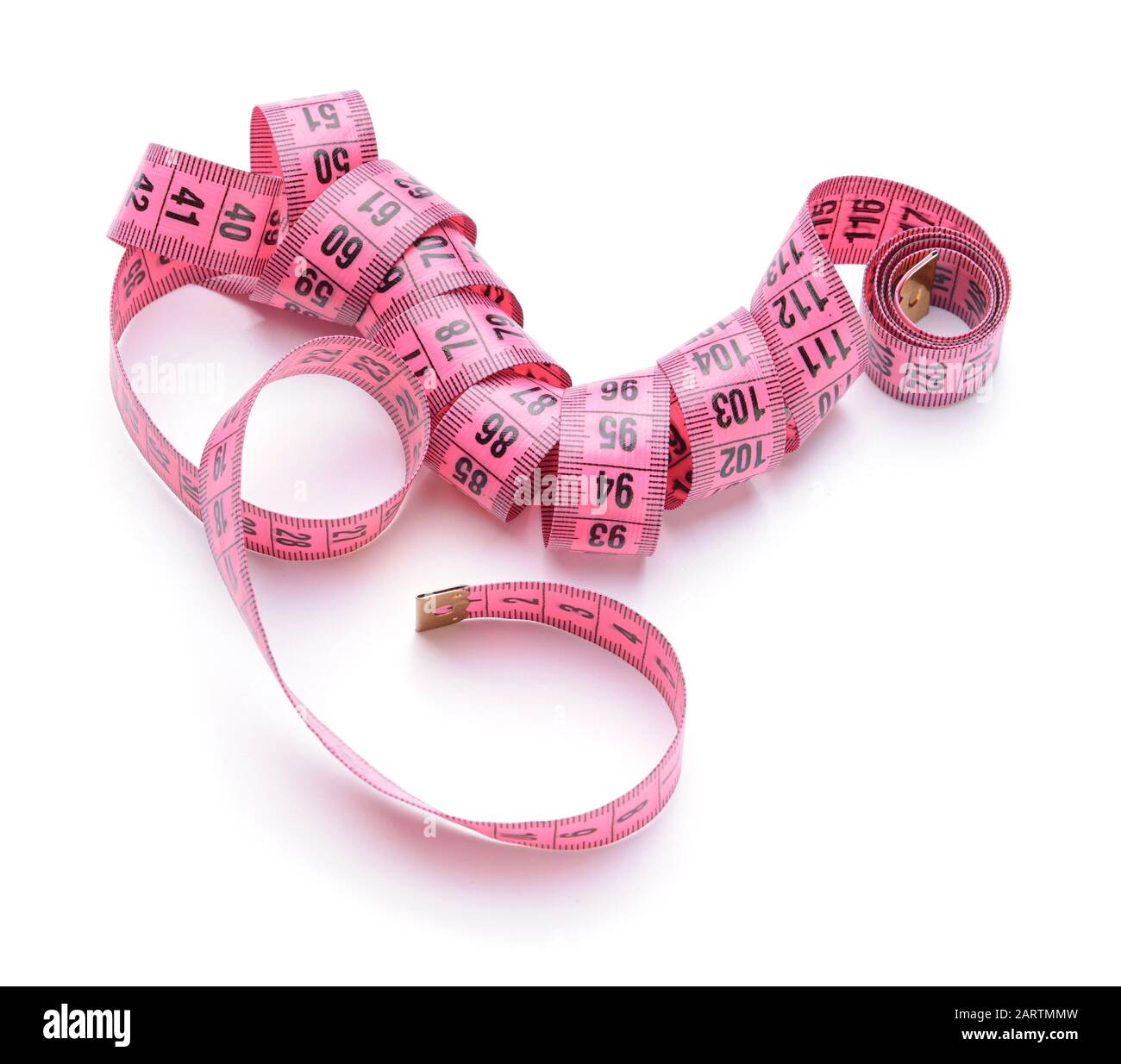 Measuring tape on white background Stock Photo - Alamy