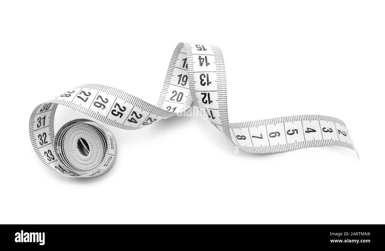 Measuring tape on the scale Black and White Stock Photos & Images - Alamy