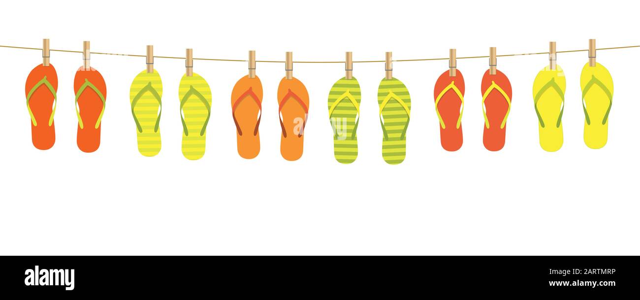 Flip flops on a beach Stock Vector Images - Alamy