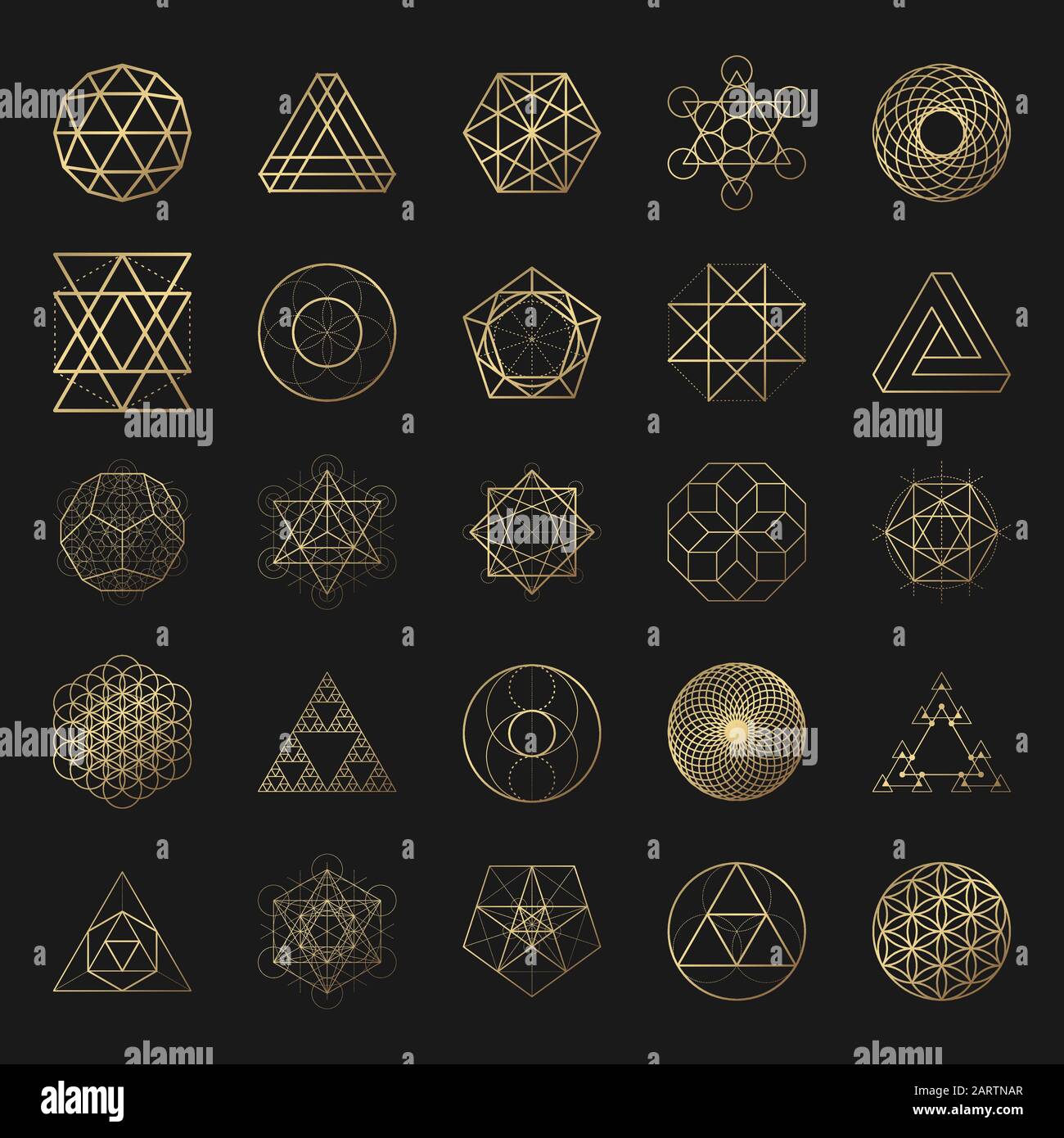 Sacred geometry golden vector design elements collection Stock Vector ... Sacred geometry golden vector design elements collection Stock Vector ...
