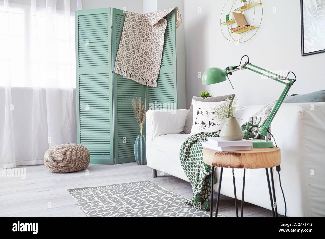 Stylish interior of living room Stock Photo - Alamy