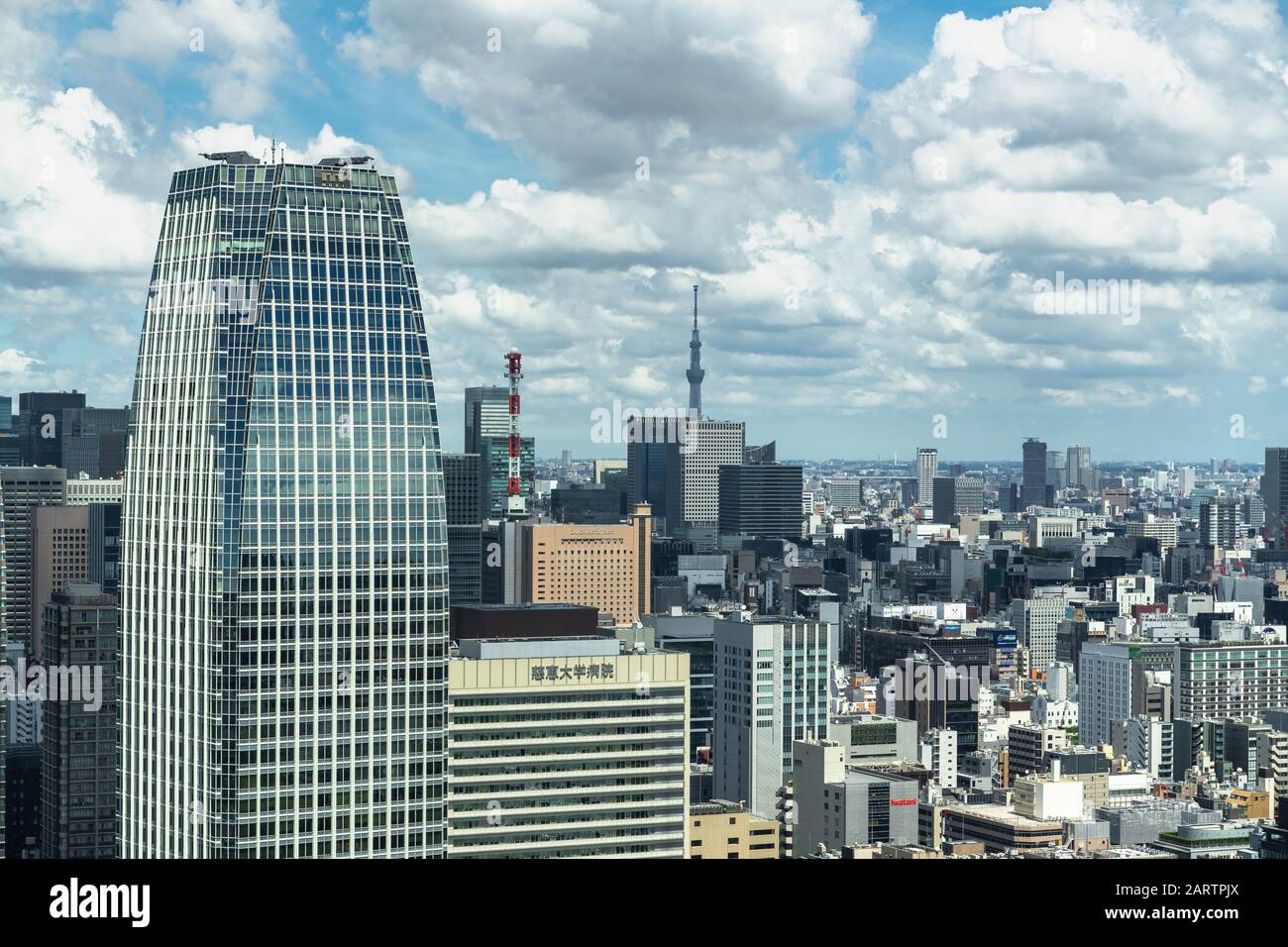 Aerial View of Tokyo from Tokyo Tower. Tokyo Tower has two observation ...