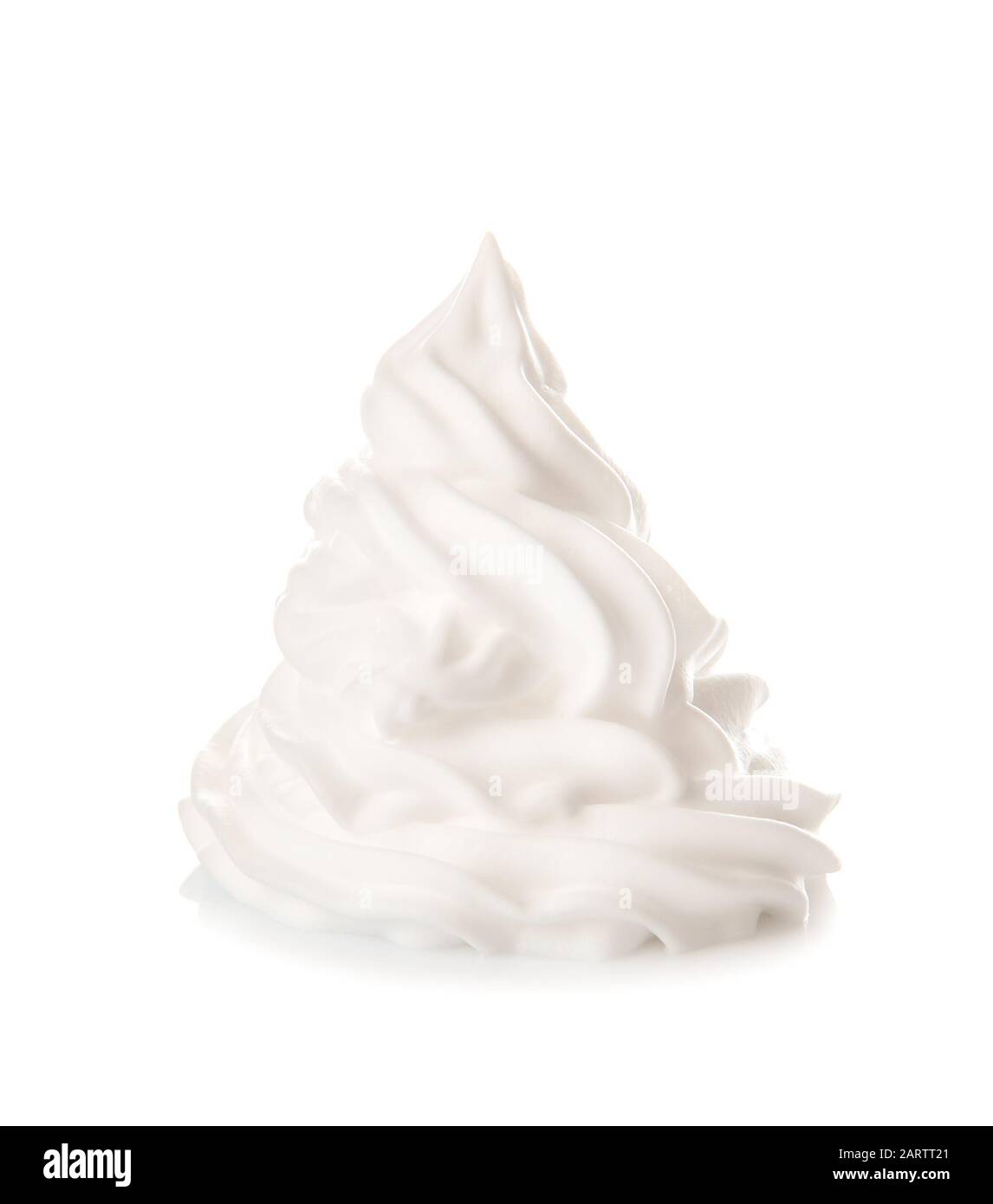 Whipped cream on white background Stock Photo - Alamy