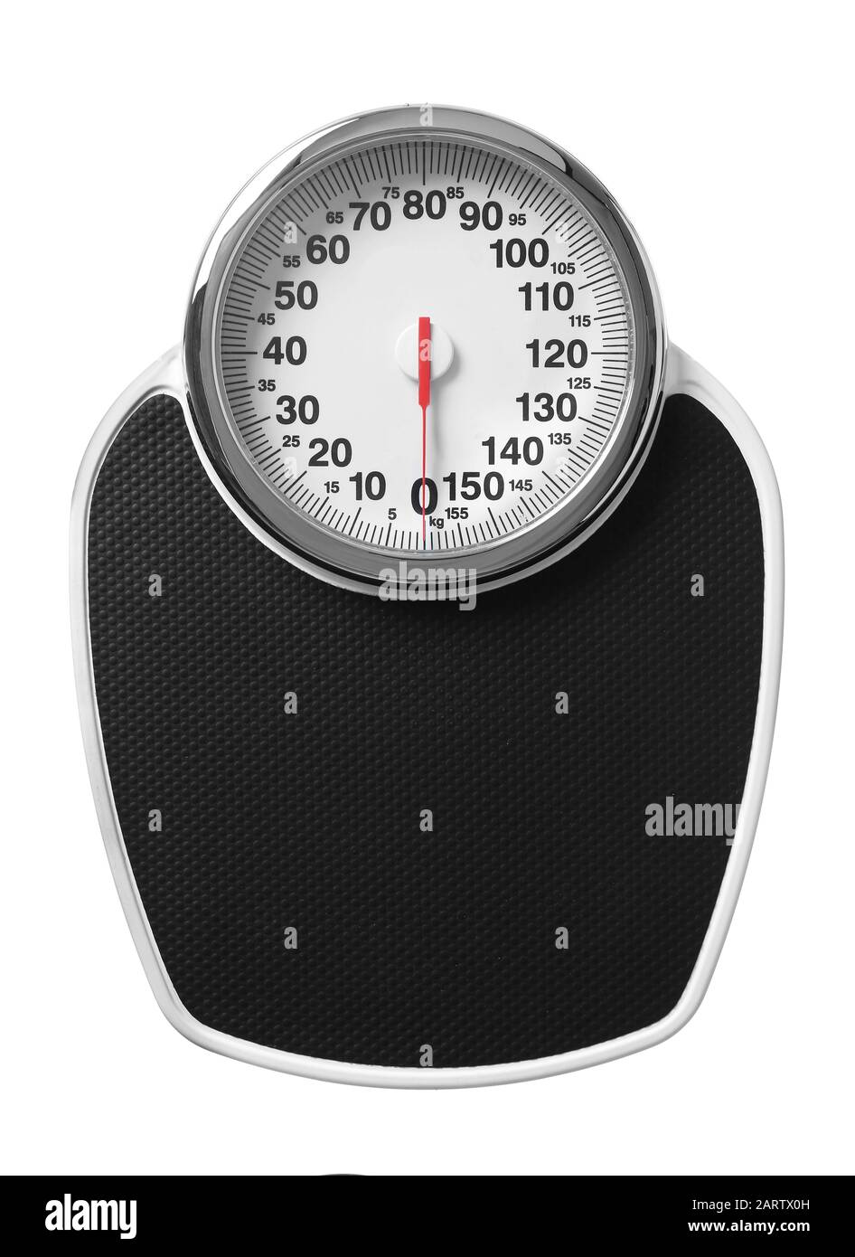 Modern scales on white background Stock Photo - Alamy