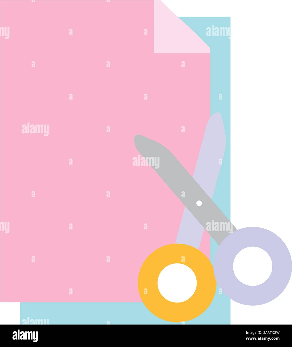 back to school education papers and scissors equipment vector ...