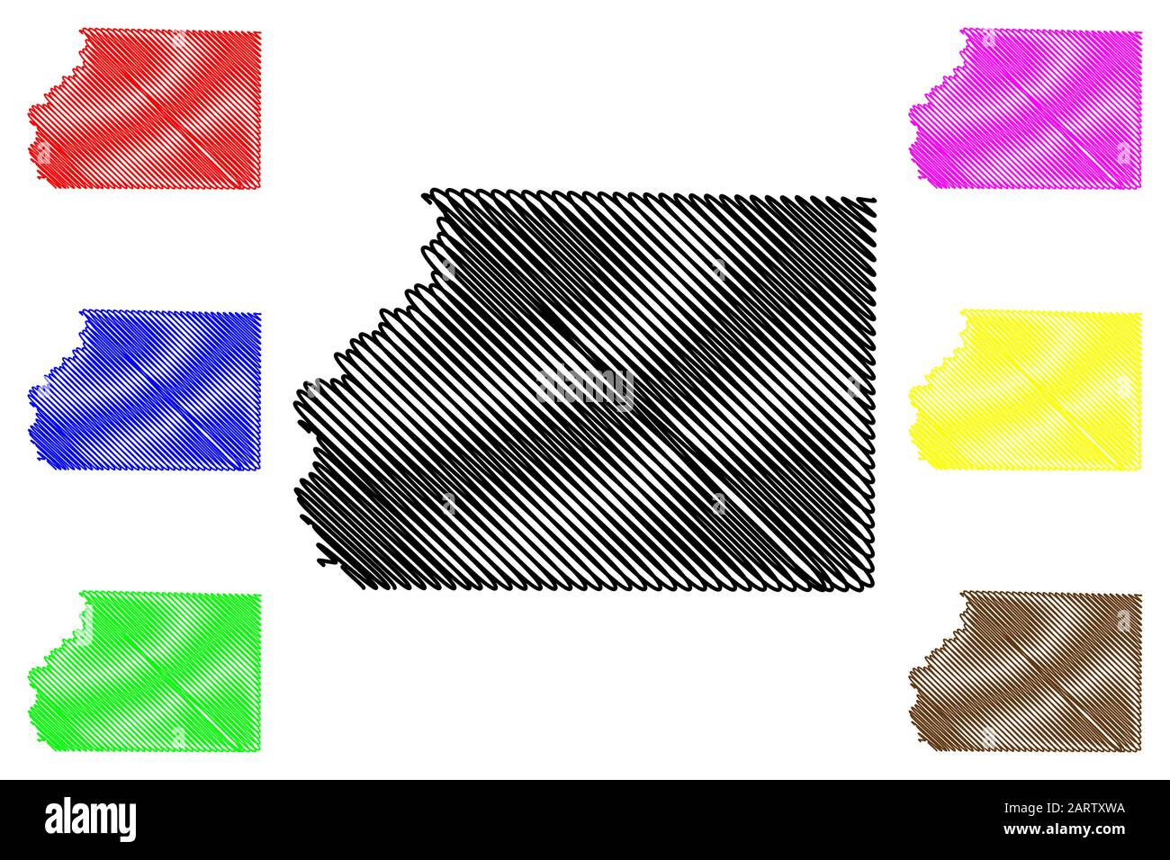 Ashley outline map Cut Out Stock Images & Pictures - Alamy