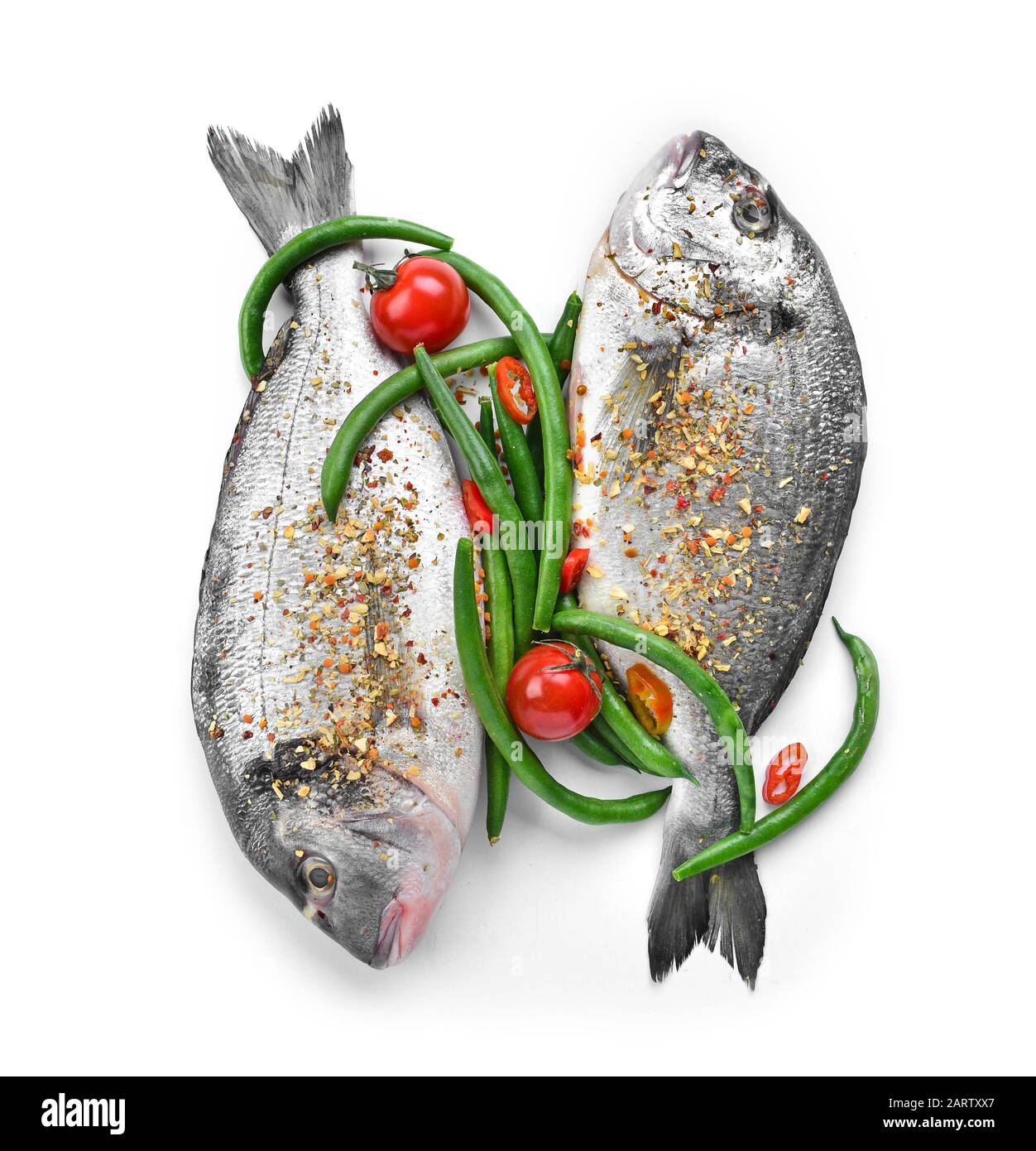 Beans with fresh fish Cut Out Stock Images & Pictures - Alamy