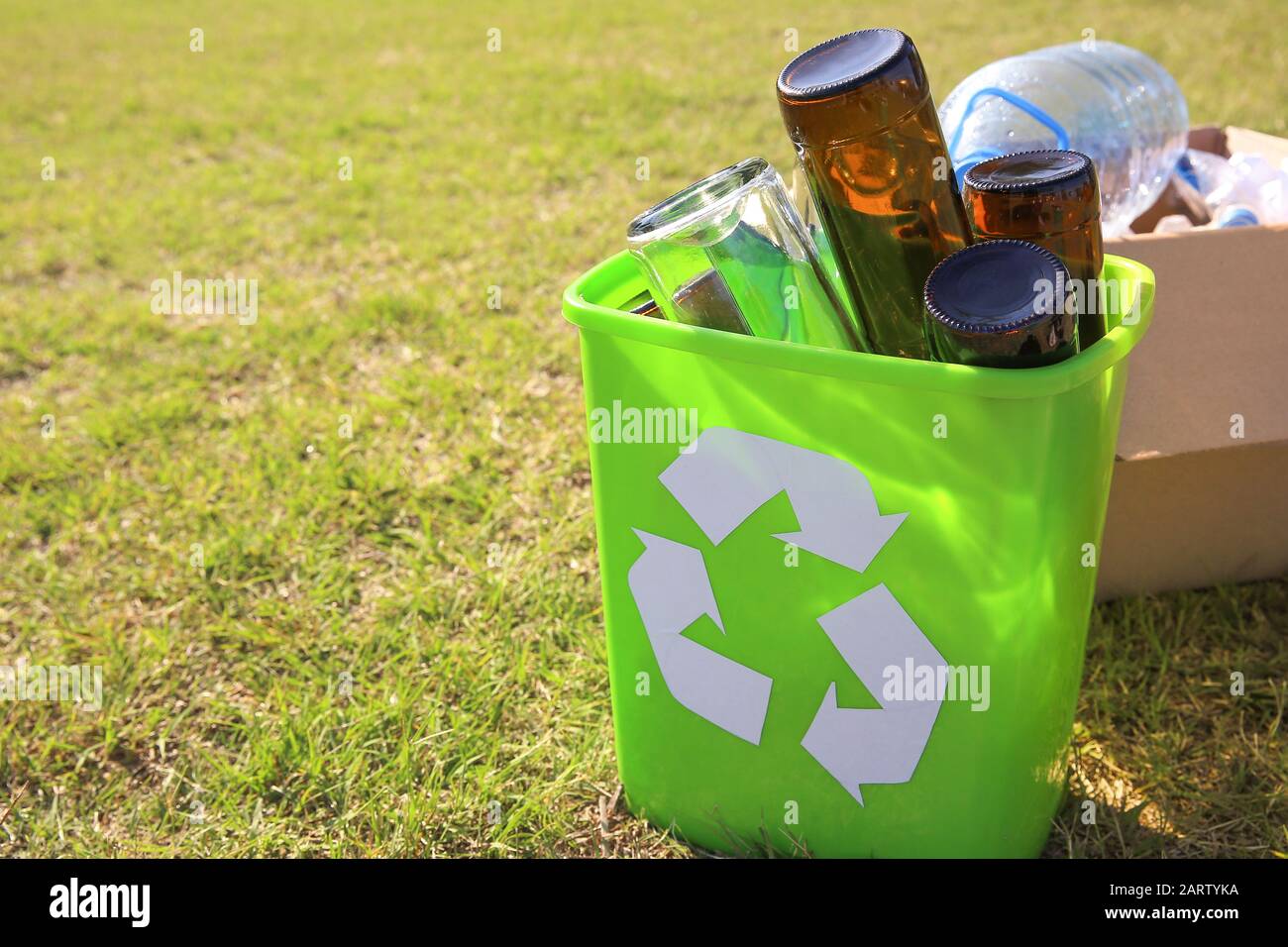 Containers with garbage outdoors. Concept of recycling Stock Photo - Alamy